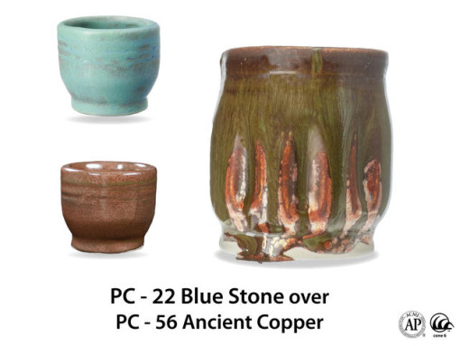 PC-22 Blue Stone over PC-56 Ancient Copper | AMACO Brent