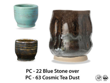PC-22 Blue Stone over PC-63 Cosmic Tea Dust | AMACO Brent