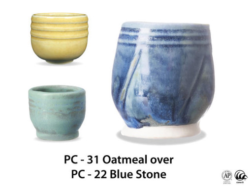 PC-31 Oatmeal over PC-22 Blue Stone | AMACO Brent