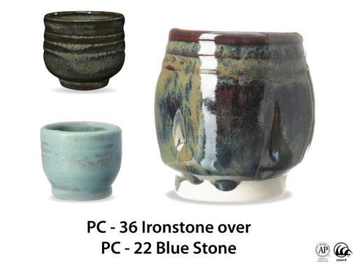 PC-36 Ironstone over PC-22 Blue Stone | AMACO Brent