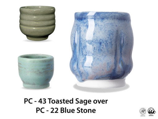 PC-43 Toasted Sage over PC-22 Blue Stone | AMACO Brent