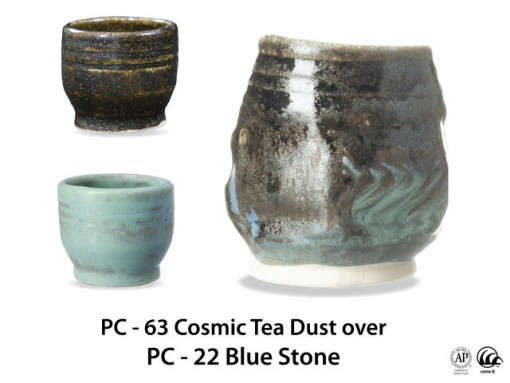PC-63 Cosmic Tea Dust over PC-22 Blue Stone | AMACO Brent