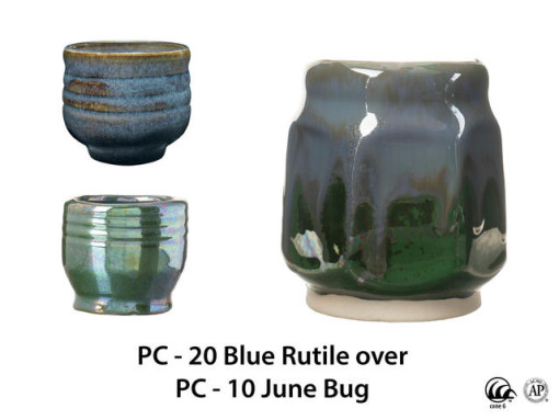 PC-20 Blue Rutile over PC-10 June Bug | AMACO Brent