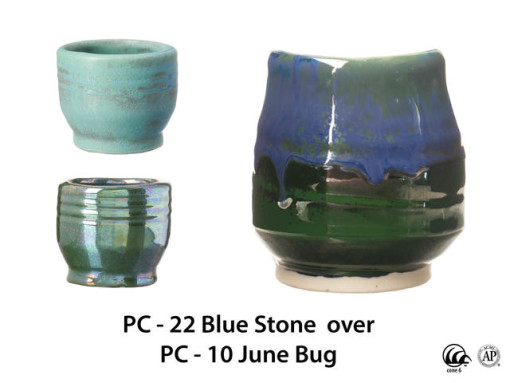 PC-22 Blue Stone over PC-10 June Bug | AMACO Brent