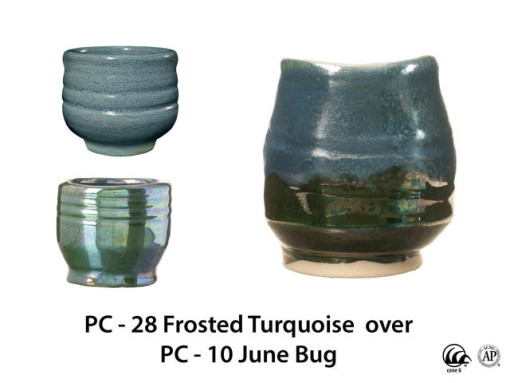 PC-28 Frosted Turquoise over PC-10 June Bug | AMACO Brent