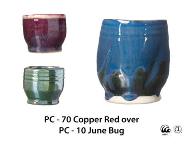 PC-70 Copper Red over PC-10 June Bug | AMACO Brent