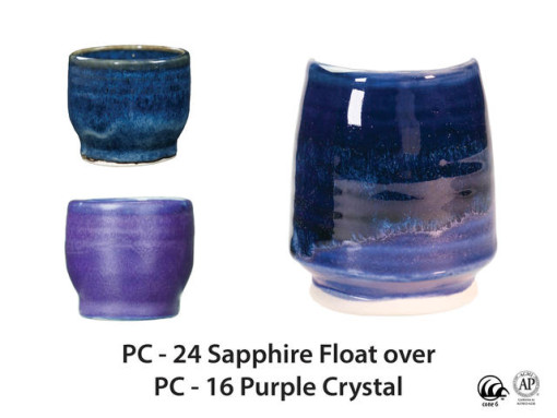 PC-24 Sapphire Float over PC-16 Purple Crystal | AMACO Brent