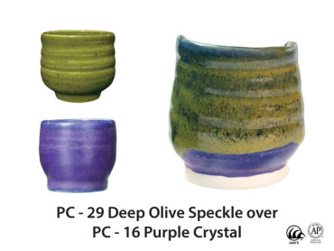 PC-29 Deep Olive Speckle over PC-16 Purple Crystal | AMACO Brent