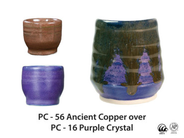 PC-56 Ancient Copper over PC-16 Purple Crystal | AMACO Brent