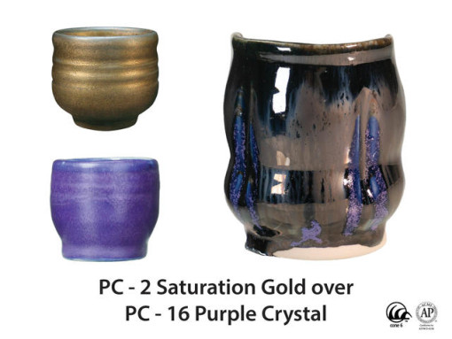 PC-02 Saturation Gold over PC-16 Purple Crystal | AMACO Brent