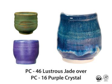 PC-46 Lustrous Jade over PC-16 Purple Crystal | AMACO Brent