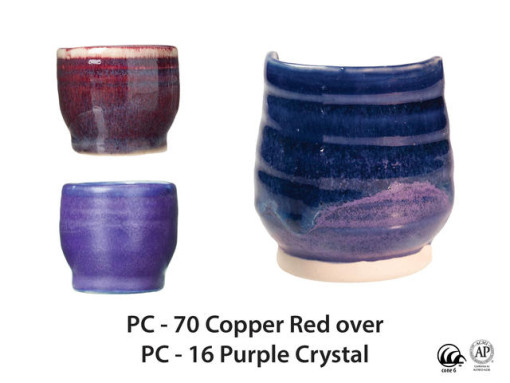 PC-70 Copper Red over PC-16 Purple Crystal | AMACO Brent