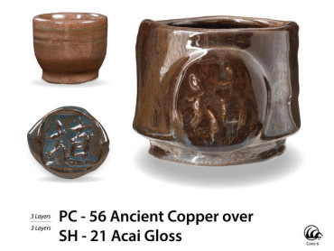 PC-56 Ancient Copper over SH-21 Acai Gloss | AMACO Brent