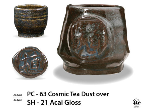 PC-63 Cosmic Tea Dust over SH-21 Acai Gloss | AMACO Brent