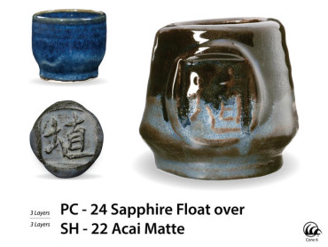 PC-24 Sapphire Float over SH-22 Acai Matte | AMACO Brent