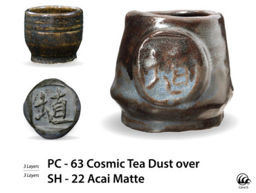 PC-63 Cosmic Tea Dust over SH-22 Acai Matte | AMACO Brent
