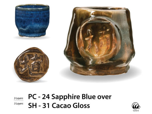 PC-24 Sapphire Float over SH-31 Cacao Gloss | AMACO Brent