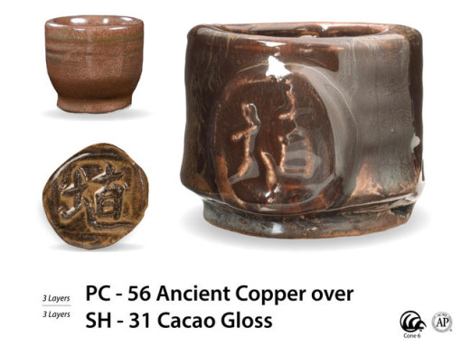 PC-56 Ancient Copper over SH-31 Cacao Gloss | AMACO Brent