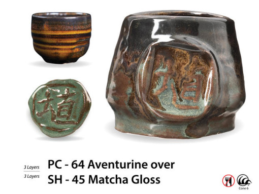 PC-64 Aventurine over SH-45 Matcha Gloss | AMACO Brent