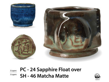 PC-24 Sapphire Float over SH-46 Matcha Matte | AMACO Brent