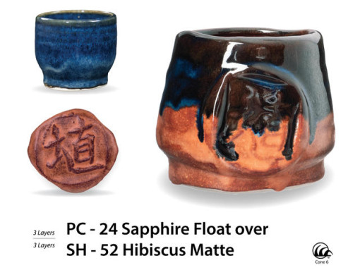 PC-24 Sapphire Float over SH-52 Hibiscus Matte | AMACO Brent
