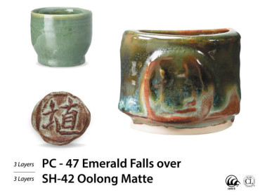 PC-47 Emerald Falls over SH-42 Oolong Matte | AMACO Brent