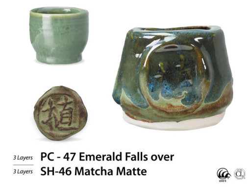 PC-47 Emerald Falls over SH-46 Matcha Matte | AMACO Brent