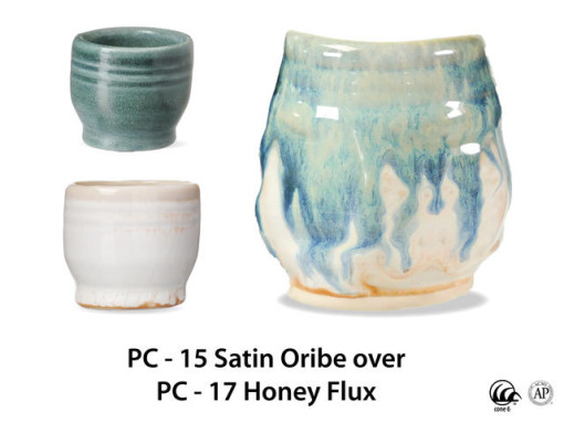 PC-15 Satin Oribe over PC-17 Honey Flux | AMACO Brent