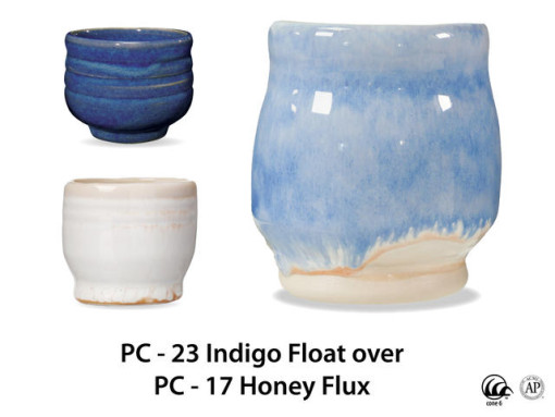 PC-23 Indigo Float over PC-17 Honey Flux | AMACO Brent