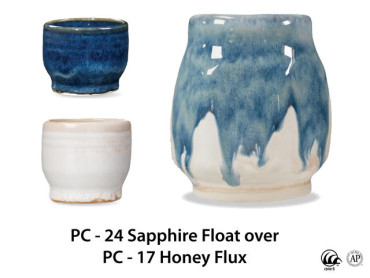 PC-24 Sapphire Float over PC-17 Honey Flux | AMACO Brent