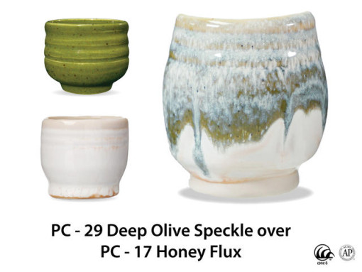 PC-29 Deep Olive Speckle over PC-17 Honey Flux | AMACO Brent
