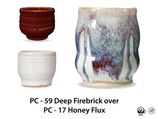 PC-59 Deep Firebrick over PC-17 Honey Flux | AMACO Brent