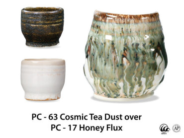 PC-63 Cosmic Tea Dust over PC-17 Honey Flux | AMACO Brent