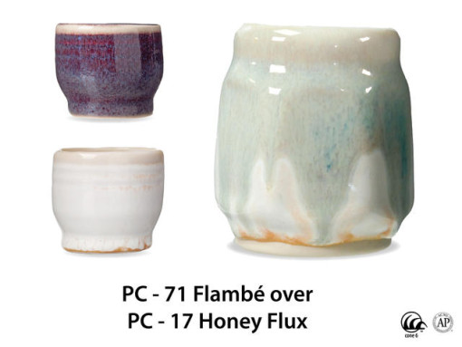 PC-71 Flambé over PC-17 Honey Flux | AMACO Brent