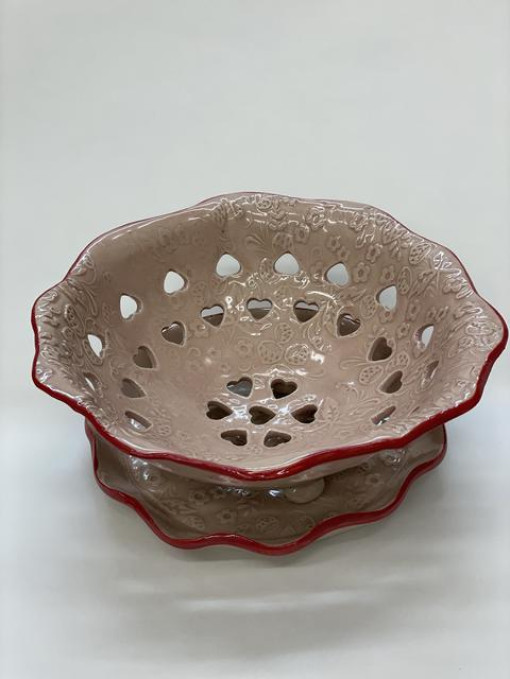 V-387 Bright Red Underglaze over C-50 Cherry Blossom | AMACO Brent