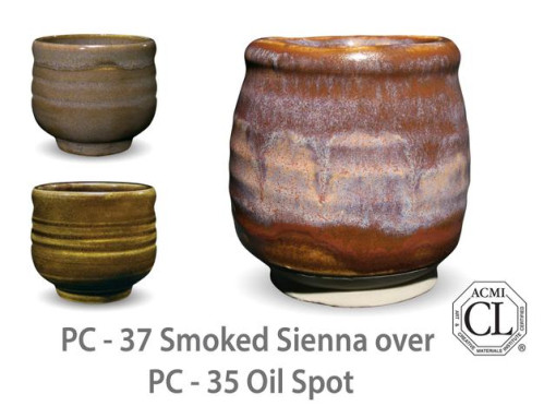 PC-37 Smoked Sienna over PC-35 Oil Spot | AMACO Brent