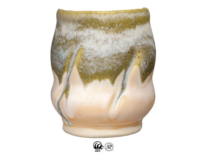 PC-29 Deep Olive Speckle over PCF-54 Flux Blossom | AMACO Brent