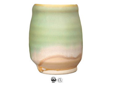 PC-46 Lustrous Jade over PCF-54 Flux Blossom | AMACO Brent