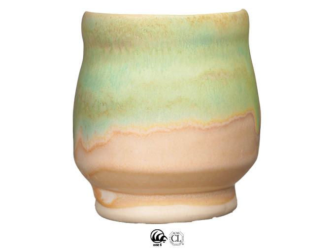 PC-48 Art Deco Green over PCF-54 Flux Blossom | AMACO Brent